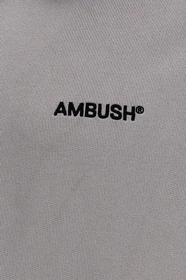 AMBUSH Logo Printed Drawstring Hoodie - Gray