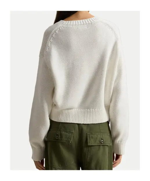 Polo Ralph Lauren Intarsia Logo Knit Sweater - White