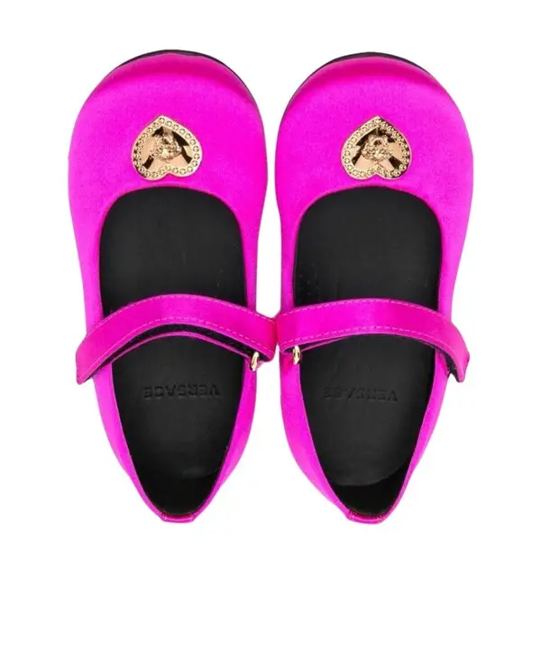 Versace Medusa Plaque Detail Ballerina Flats