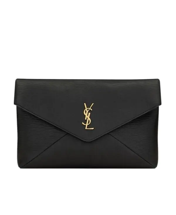 Saint Laurent Cassandre Envelope Large Clutch Bag - Black