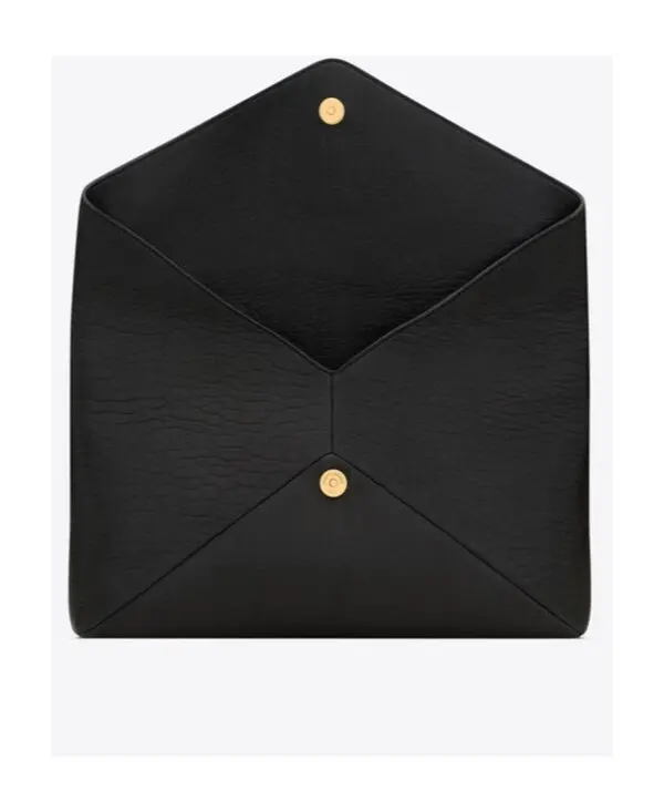 Saint Laurent Cassandre Envelope Large Clutch Bag - Black