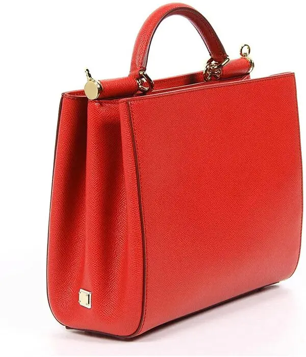 Dolce & Gabbana Top Handle Handbag With Logo Detail - Red