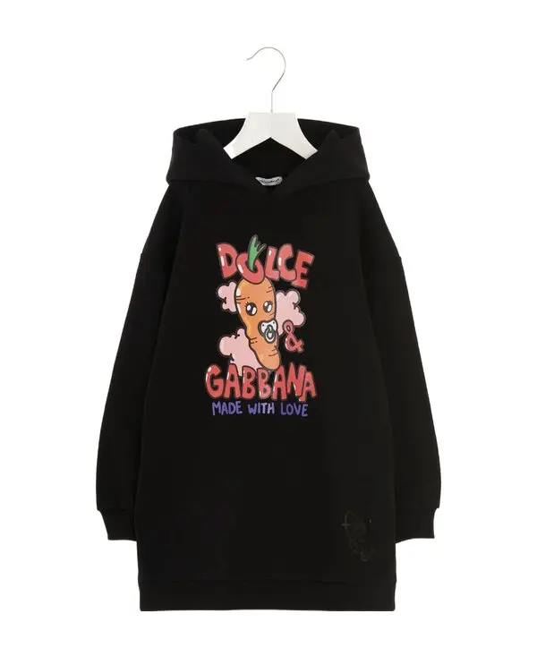 Dolce & Gabbana Logo Print Hooded Dress