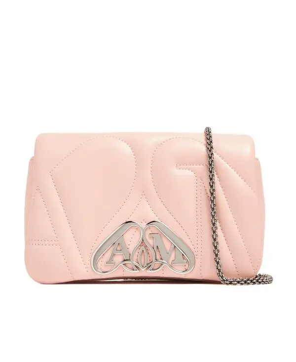 Alexander McQueen Logo Plaque Chain-link Shoulder Bag - Pink