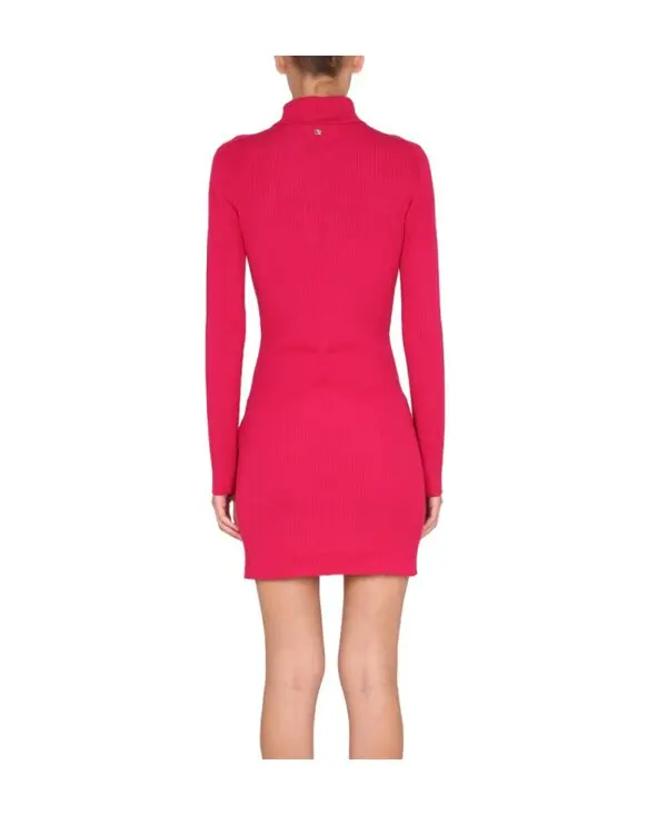 Dsquared2 Ribbed Turtleneck Knit Mini Dress - Red