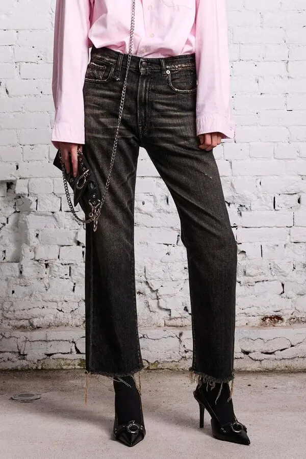 R13 Boyfriend Straight-leg Distressed Jeans