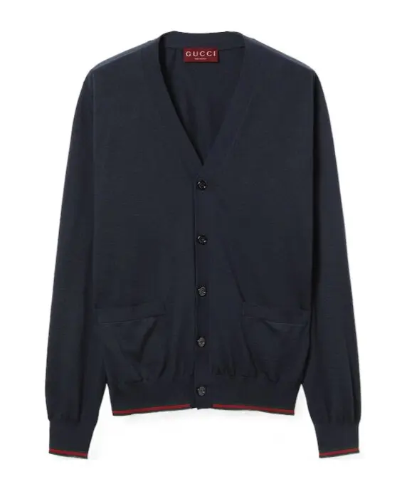 Gucci V-neck Button-up Knit Cardigan - Dark Blue