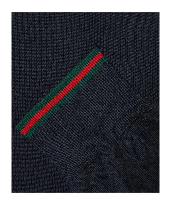 Gucci V-neck Button-up Knit Cardigan - Dark Blue