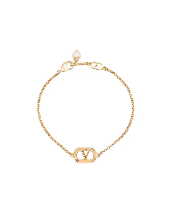 Valentino Garavani Ovalette Bracelet With Logo Detail - Yellow