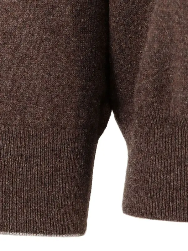 Brunello Cucinelli Long Sleeve Ribbed Hem Sweater - Brown