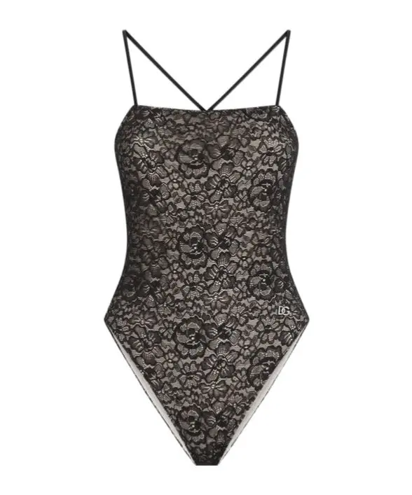 Dolce & Gabbana Lace One-piece Swimsuit - Black