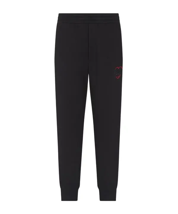 Emporio Armani Asv Valentines Day Capsule Collection Double-jersey Joggers - Black