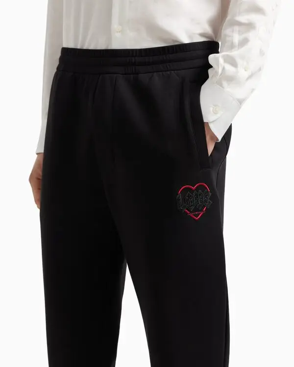 Emporio Armani Asv Valentines Day Capsule Collection Double-jersey Joggers