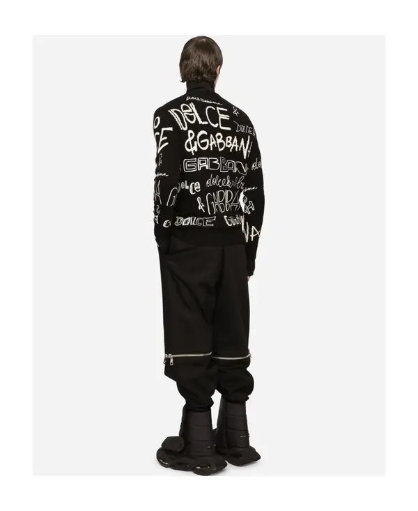 Dolce & Gabbana Logo Intarsia Knit Crew Neck Jumper