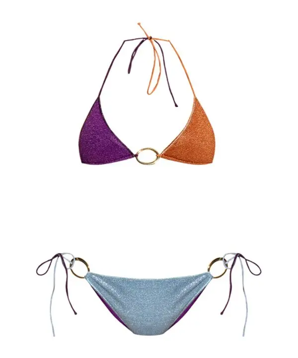 Oseree Two-piece Metallic Swimsuit - Blue