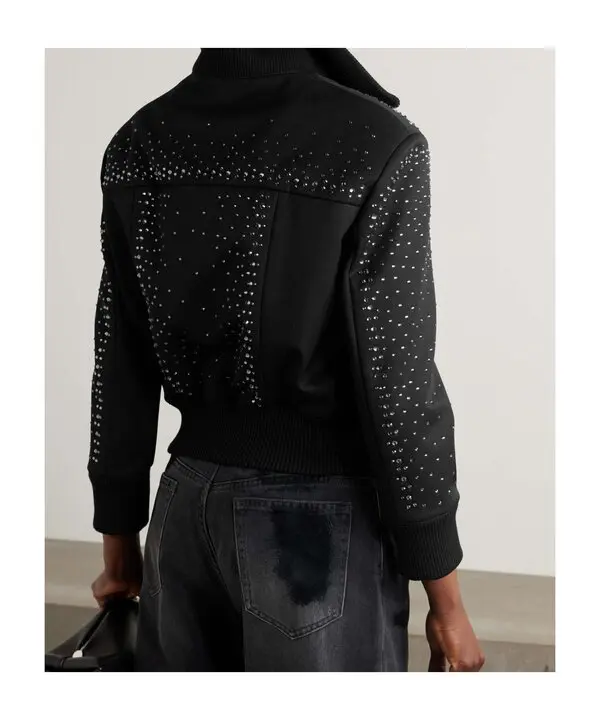 Attico Crystal-embellished Twill Bomber Jacket