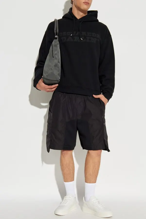 Dsquared2 Logo Printed Drawstring Hoodie - Black