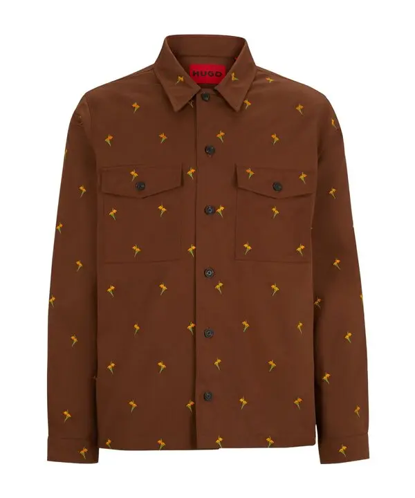 Hugo Boss Floral Embroidery Shirt