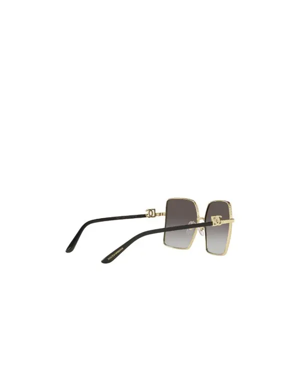 Dolce & Gabbana Embellished Logo Square Frame Sunglasses - Gray