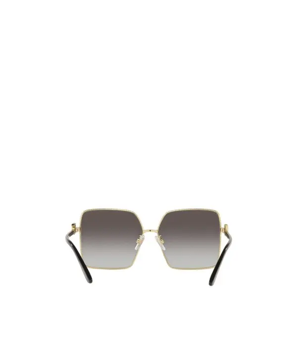 Dolce & Gabbana Embellished Logo Square Frame Sunglasses - Gray