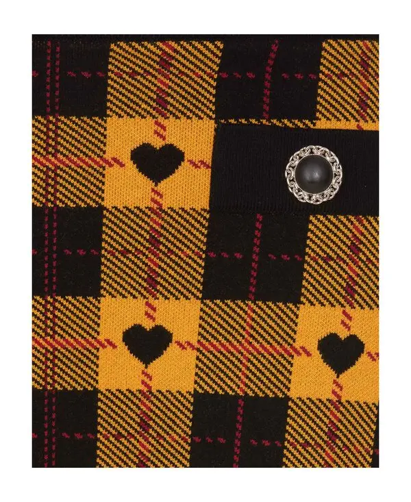 Alessandra Rich Knitted Mini Skirt With Plaid Design
