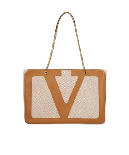 Valentino Garavani Vlogo Patch Shoulder Bag - Nude