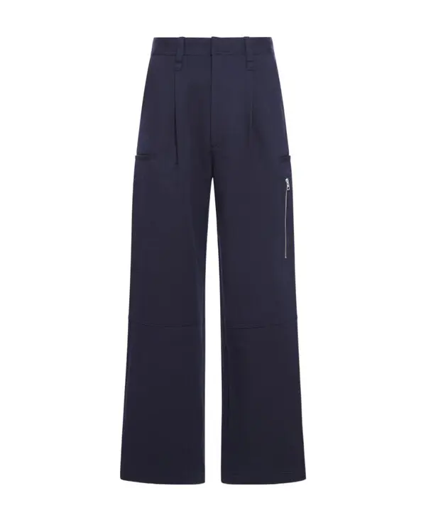 Ami Wide-leg Wool Trousers - Blue