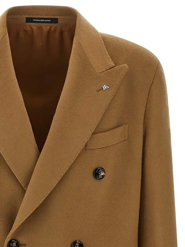 Tagliatore Mid Length Double Breasted Coat - Beige