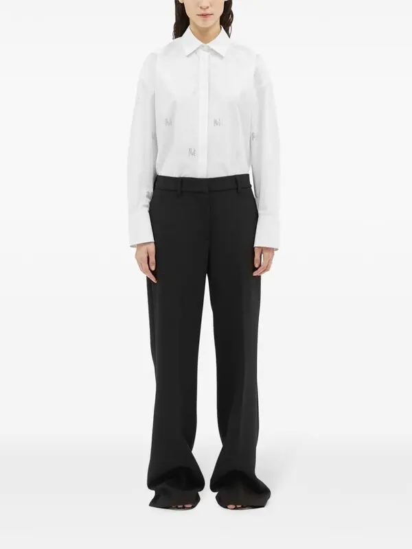 MSGM High-waisted Straight Leg Trousers - Black