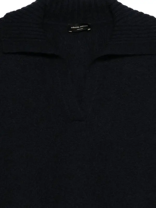 ROBERTO COLLINA Long-sleeved Ribbed Sweater - Black
