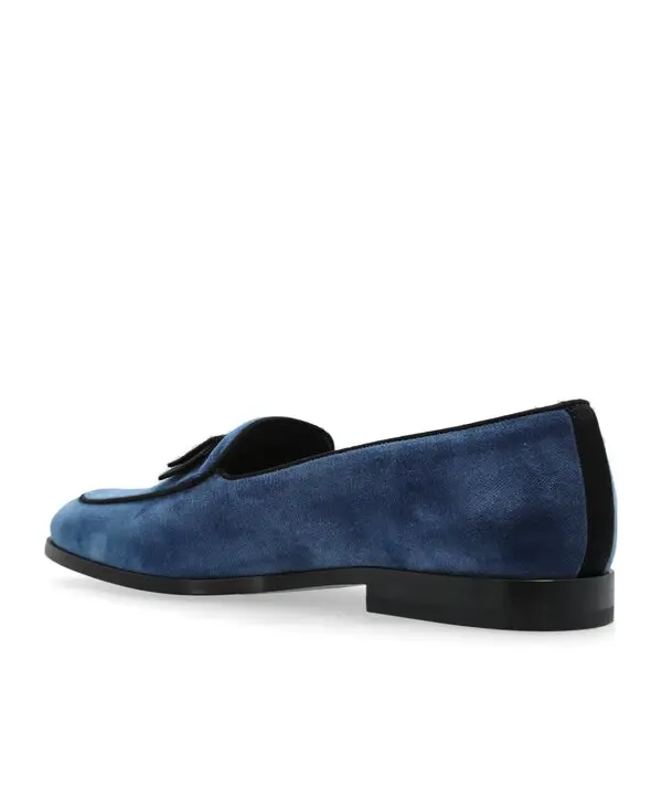Dolce & Gabbana Dg Logo Plaque Loafers - Blue