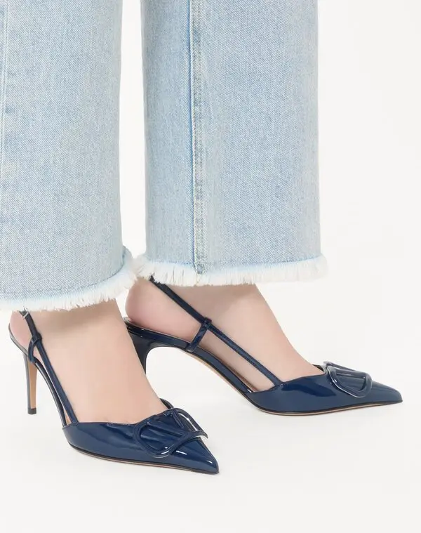 Valentino Garavani Vlogo Signature Slingback Pumps - Blue