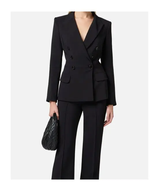 Elisabetta Franchi Satin Bands Crêpe Jacket