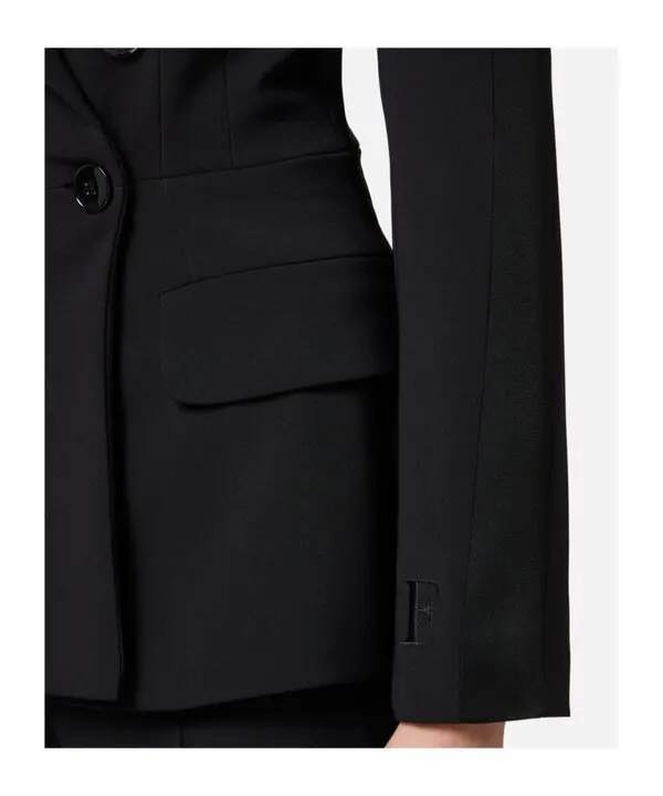 Elisabetta Franchi Satin Bands Crêpe Jacket