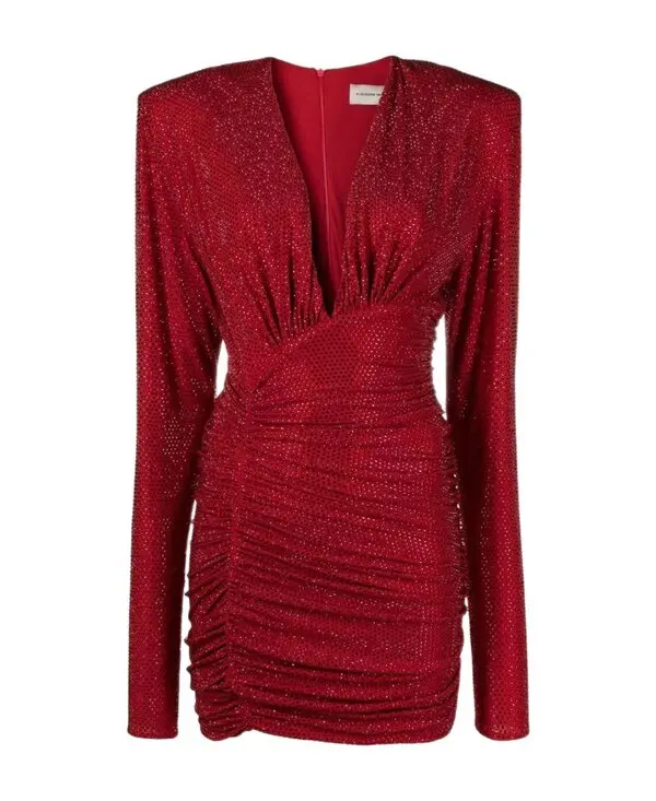 Alexandre Vauthier Crystal Embellished Mini Dress - Red