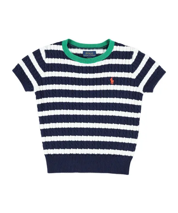 Polo Ralph Lauren Striped Knit Top And Midi Skirt Set