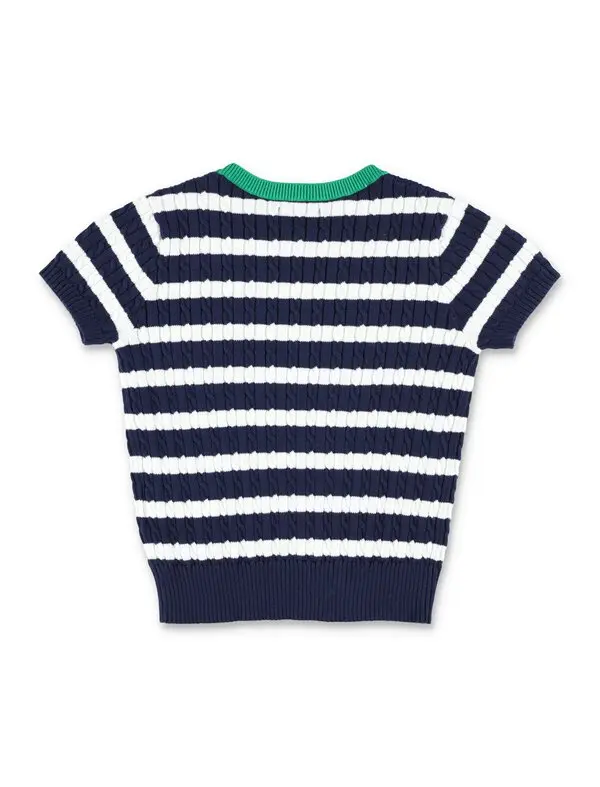 Polo Ralph Lauren Striped Knit Top And Midi Skirt Set