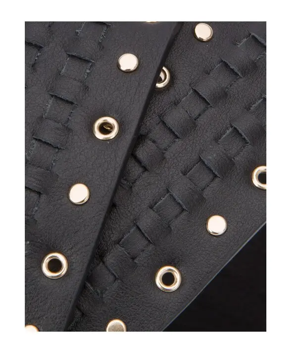Furla Studded Woven Leather Shoulder Strap