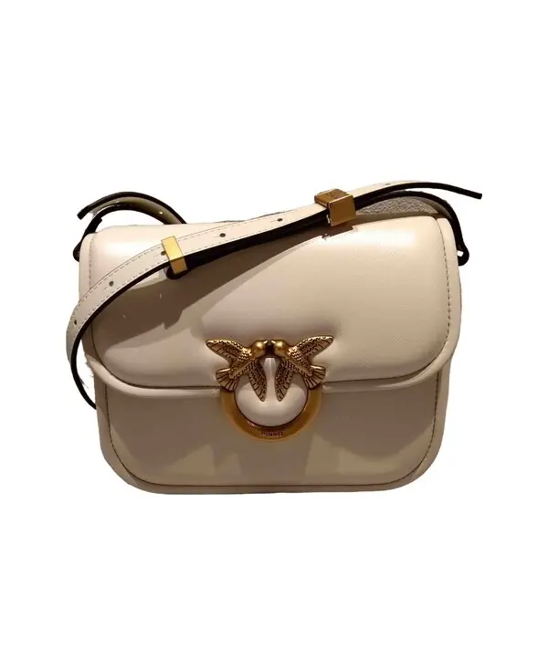 Pinko Love Box Shoulder Bag - Bianco Seta Antique