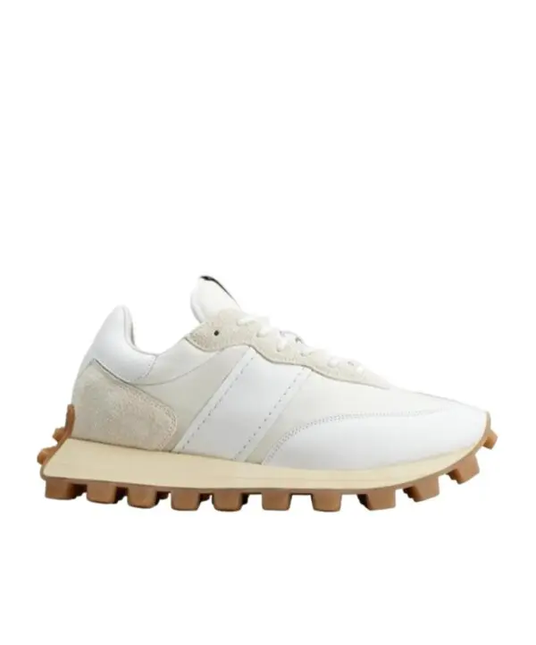 TOD'S Panelled Lace-up Sneakers - White/beige