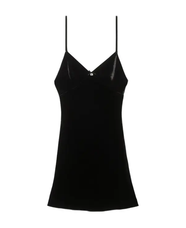 Alexander Wang Velvet Logo Charm Dress - Black