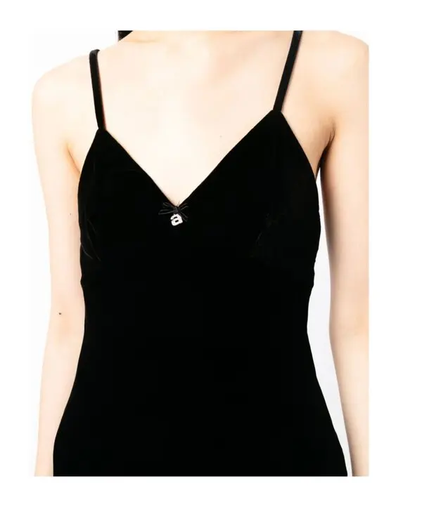 Alexander Wang Velvet Logo Charm Dress