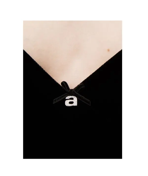 Alexander Wang Velvet Logo Charm Dress