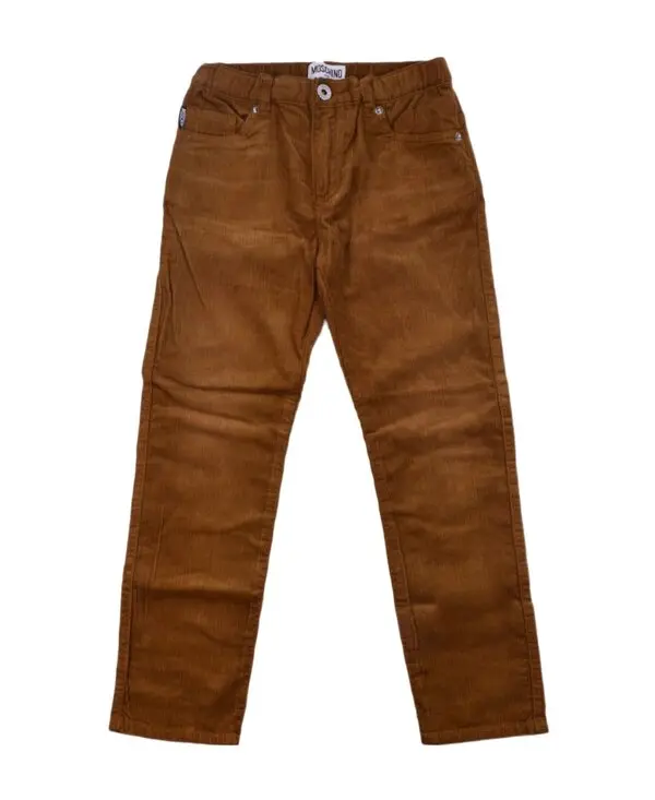 Moschino Embroidered Corduroy Straight-leg Trousers