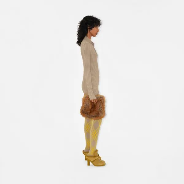 Burberry Ribbed Knit Minidress With Equestrian Knight Logo
