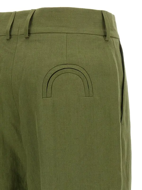 BLAZÉ MILANO Mid Day Sun Fox Pleated Trousers - Green