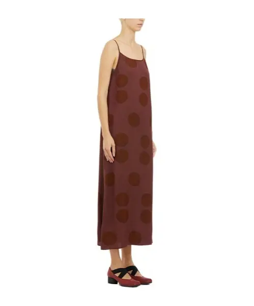 UMA WANG Sleeveless Polka Dot Maxi Dress - Red