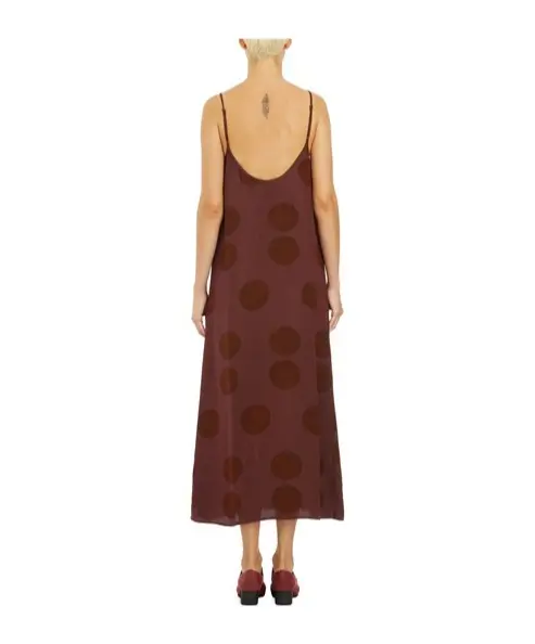 UMA WANG Sleeveless Polka Dot Maxi Dress - Red