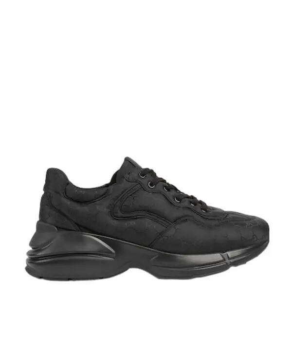Gucci Rhyton Monogram Jacquard Sneakers - Black