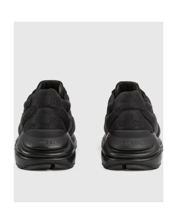 Gucci Rhyton Monogram Jacquard Sneakers - Black